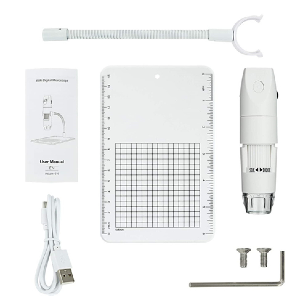 INSKAM 1000x Zoom Handheld Wireless 8 LED Digital Microscope Endoscope ...