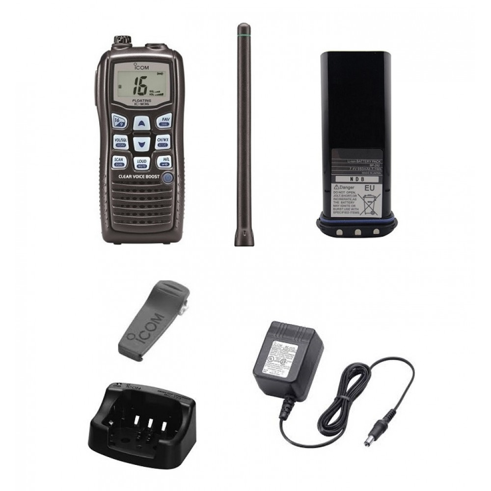 ICOM IC-M36 VHF 6W IPX7 Floating Marine Radio Walkie Talkie - 6KM
