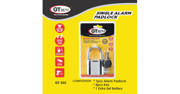 GT BENZ GT-205 110db Anti Theft Siren Alarm Padlock
