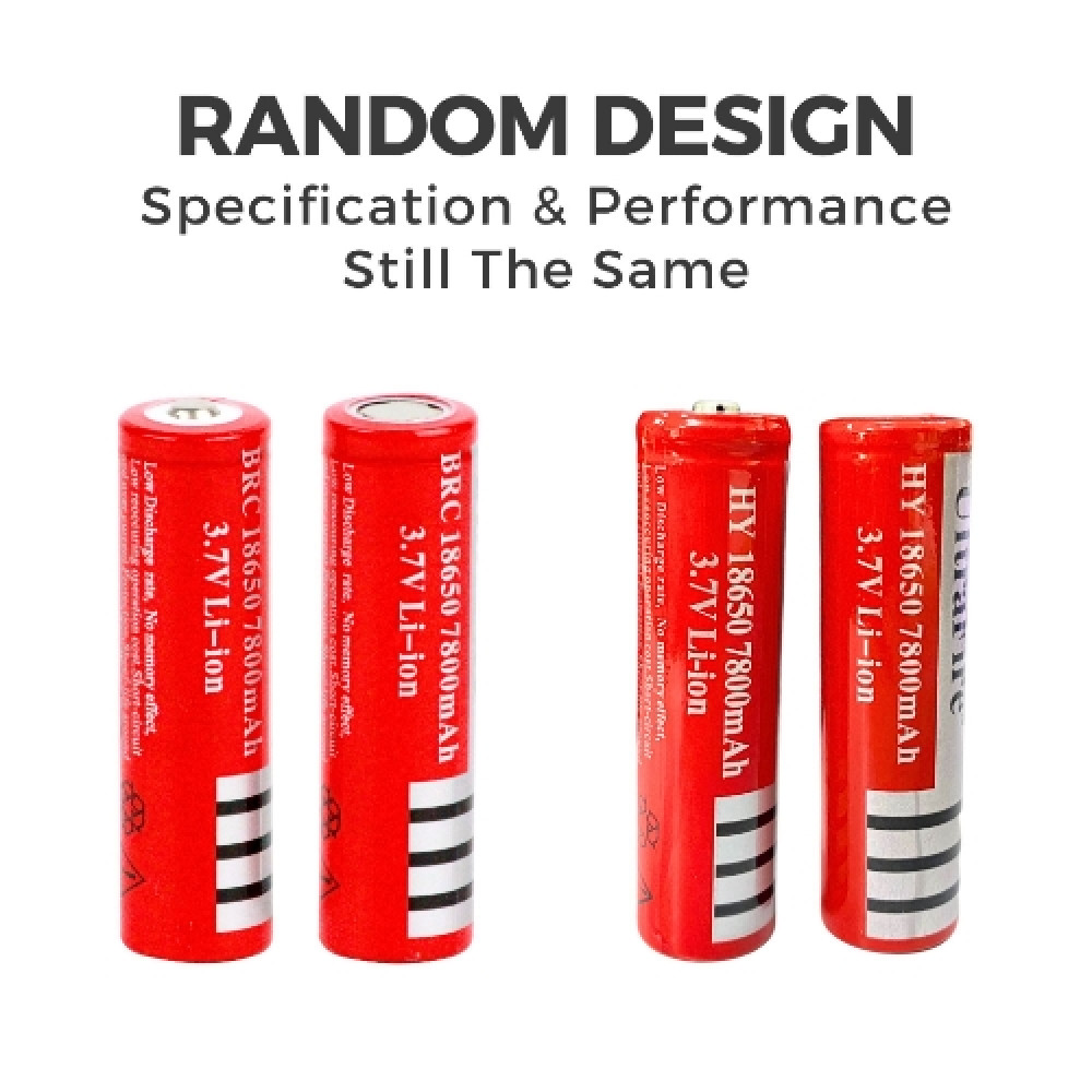 ULTRAFIRE 18650 3.7V 7800mAh Button Top Flat Top Rechargeable Li-Ion ...