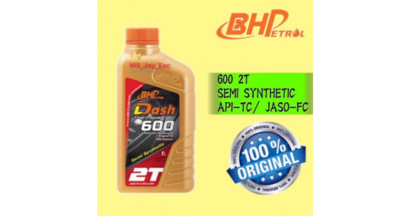1 LITER BHP DASH 600 2T (SEMY SYNTHETIC) MOTORCYCLE OIL