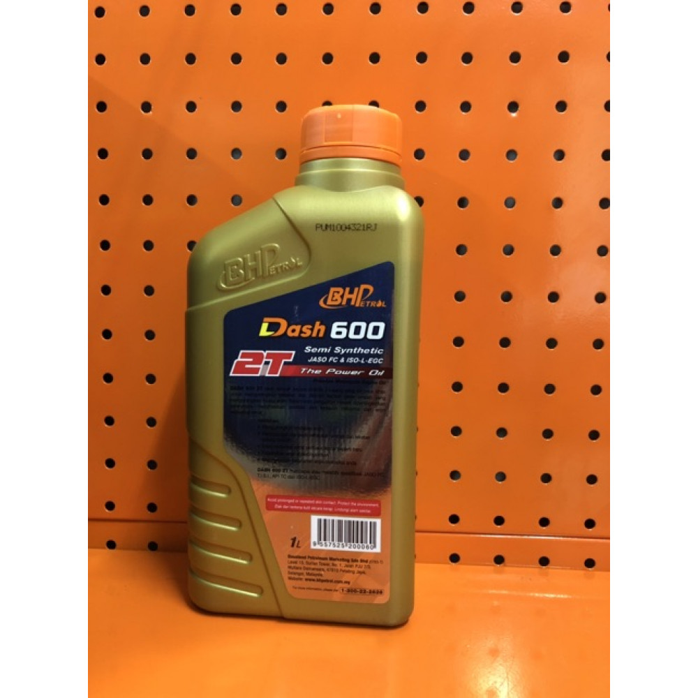 1 LITER BHP DASH 600 2T (SEMY SYNTHETIC) MOTORCYCLE OIL