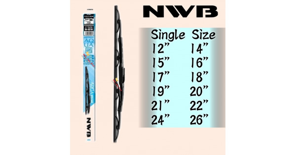 NWB GRAPHITE WIPER BLADE JAPAN SINGLE SIZE (12,14,15,16,17,18,19,20,21,22,24,26)
