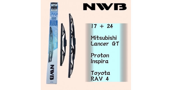 NWB GRAPHITE WIPER BLADE AQUA JAPAN (17"+24")(LANCER GT,INSPIRA,RAV4)