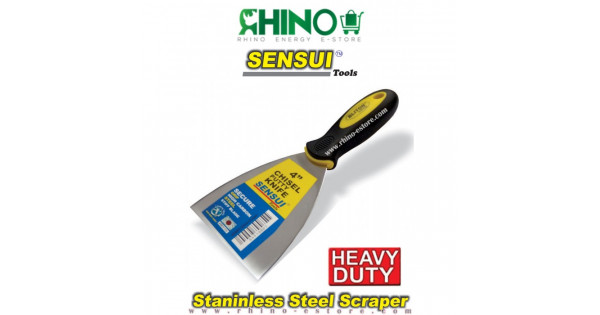 CHISEL PUTTY SCRAPER - RUBBER CUSHION GRIP HAND TOOL