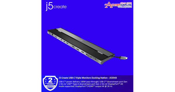 J5 Create USB-C Triple Monitors Docking Station - JCD543