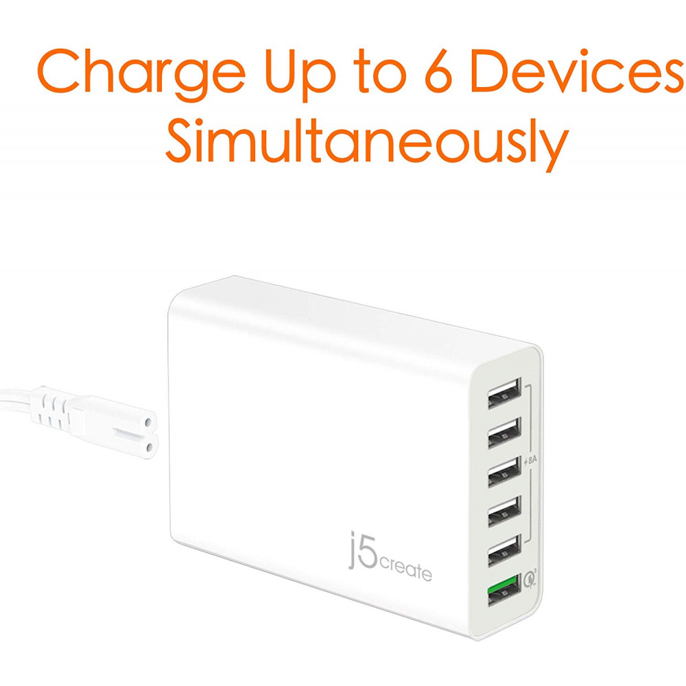 J5 Create 60W QC 3.0 USB 6-Port Charger - JUP60