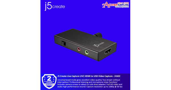 J5 Create Live Capture UVC HDMI to USB Video Capture - JVA02