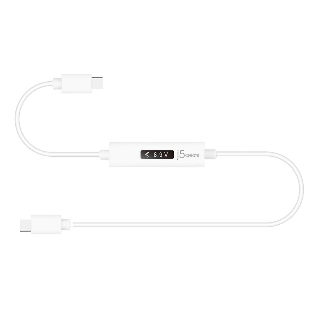 J5 Create USB-C to USB-C 2.0 Cable with OLED Dynamic Power Meter- JUCP14