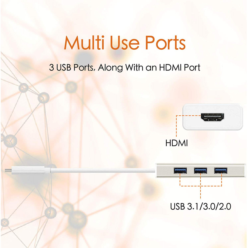 J5 Create USB 3.1 Type-C 3 Port Hub with HDMI - JCH451
