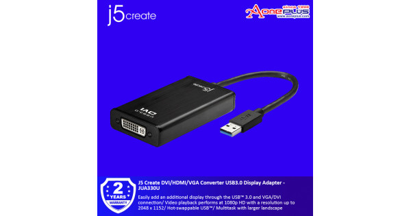 J5 Create DVI/HDMI/VGA Converter USB3.0 Display Adapter - JUA330U
