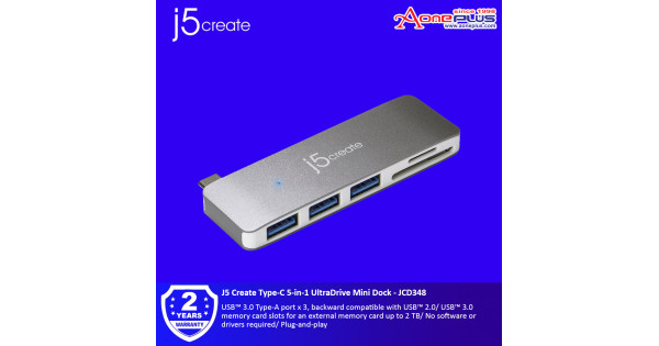 J5 Create Type-C 5-in-1 UltraDrive Mini Dock - JCD348