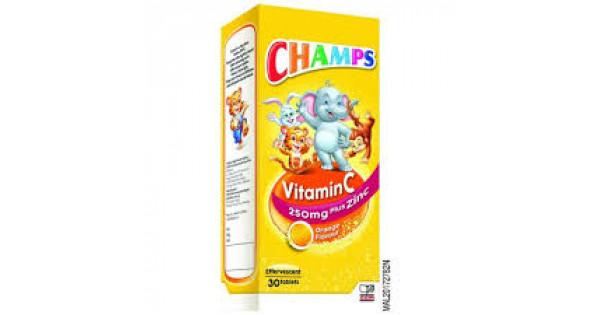 CHAMPS Vitamin C Plus Zinc Effervescent (250mg x 30's)