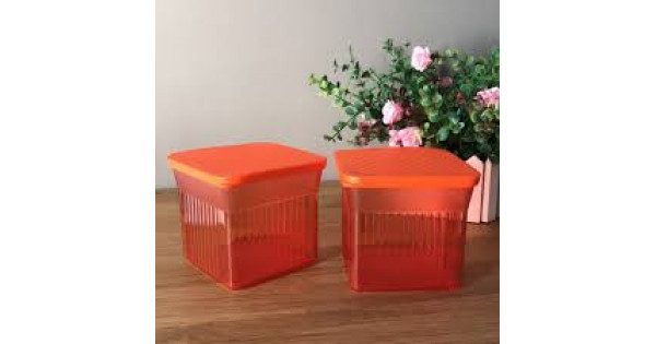 TUPPERWARE ELEGANCE SMALL SQUARE (2pcs) 510ML Orange