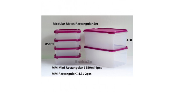 Tupperware Modular Mates Rectangular Set purple cover