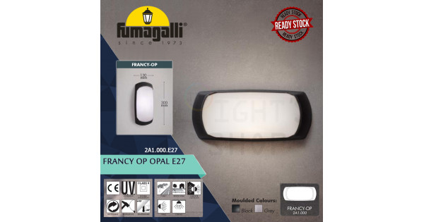 Fumagalli Francy OP Black/Grey Opal E27#Wall Light#Wall Lamp#Lampu Dinding