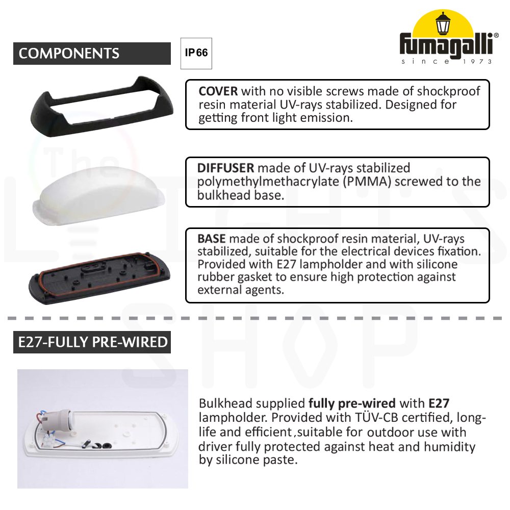 Fumagalli Francy OP Black/Grey Opal E27#Wall Light#Wall Lamp#Lampu Dinding