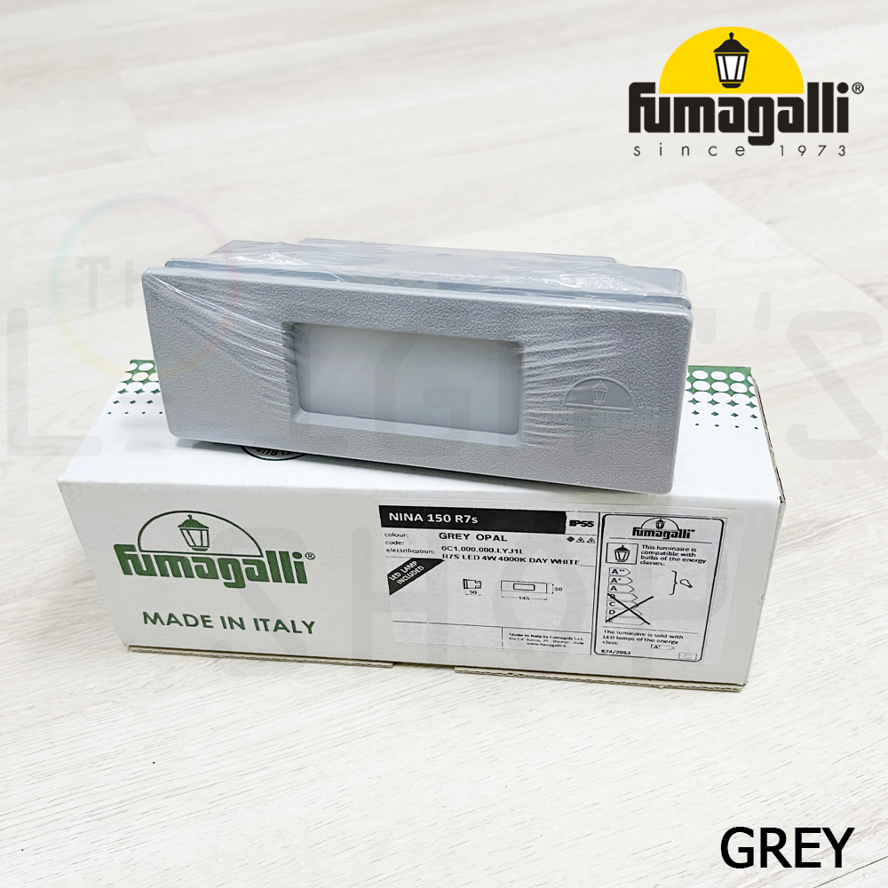 Fumagalli Nina 150 Black/White/Grey Opal R7S LED 4W 4K#Wall Light#Wall ...