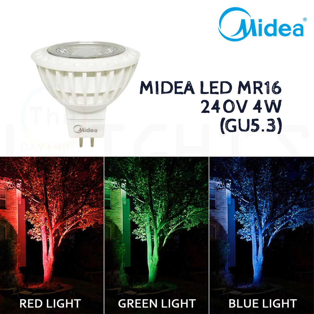 Midea Led MR16 240V (GU5.3) 4W Red/Blue/Green#Bulb#Downlight#Eyeball# ...