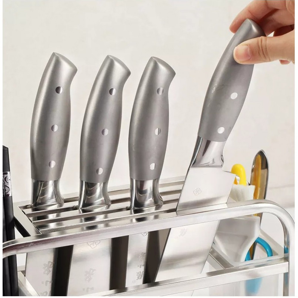 [HK159] 304 Stainless Steel Multifunction Knife Cutting Board Rack ...