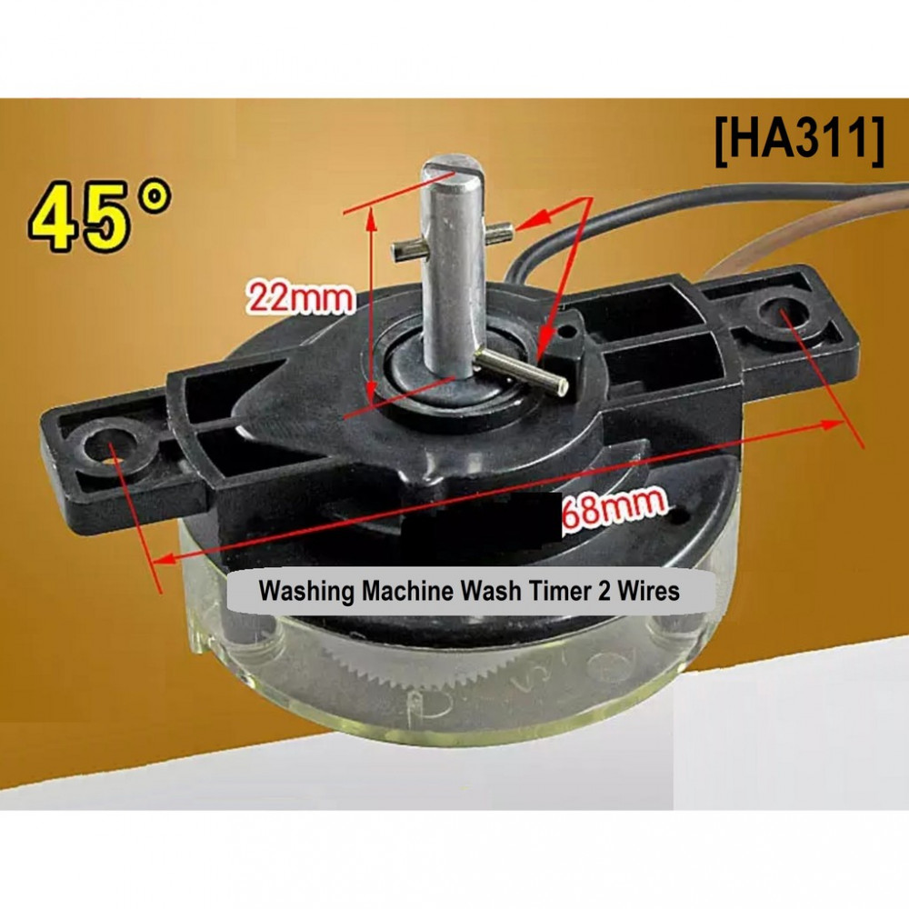 Washing Machine Spin Wash Timer 2 Wires Shaft Length 20mm