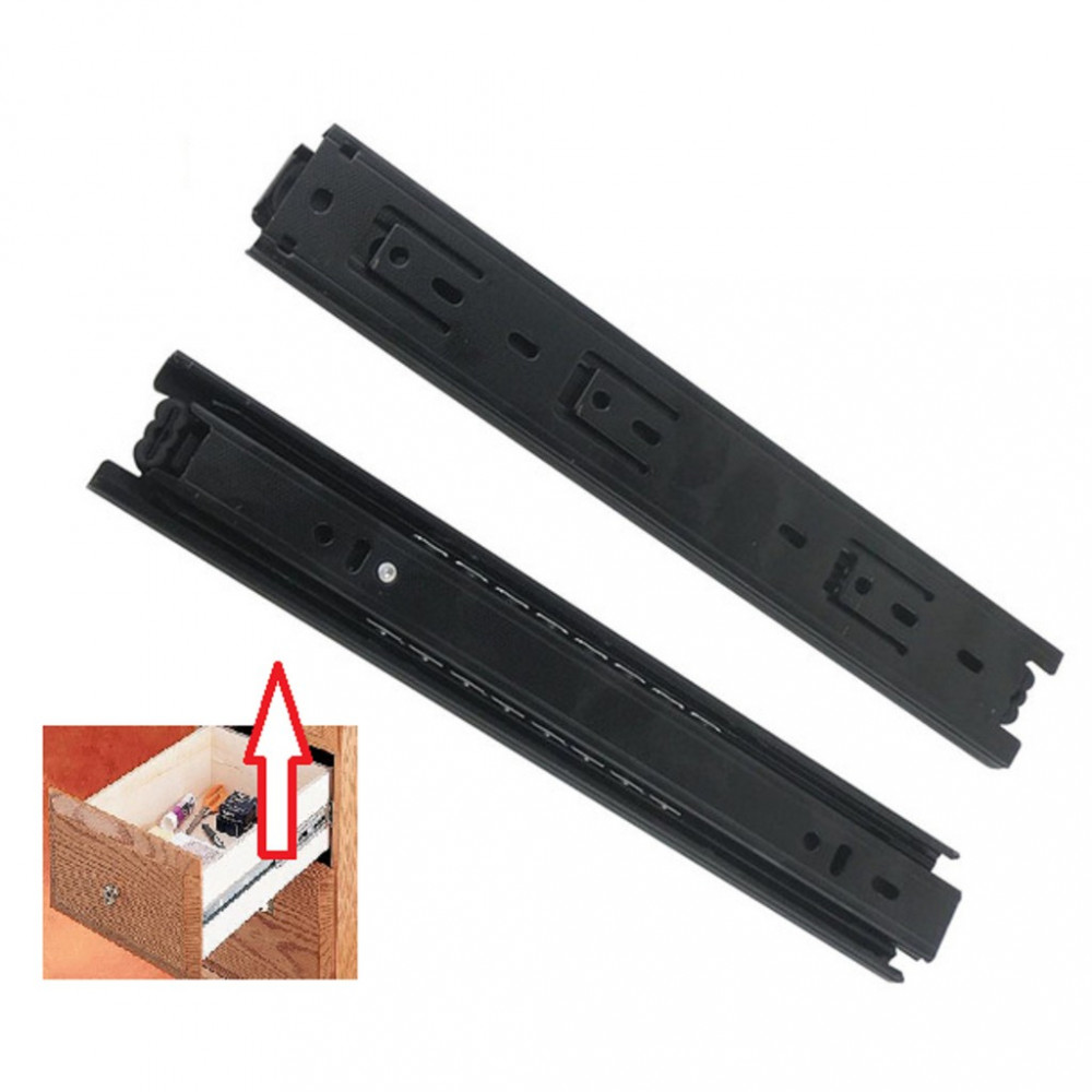 1 Pair 18” (450mm) Drawer Kitchen Cabinet Ball Bearing Roller Runner ...