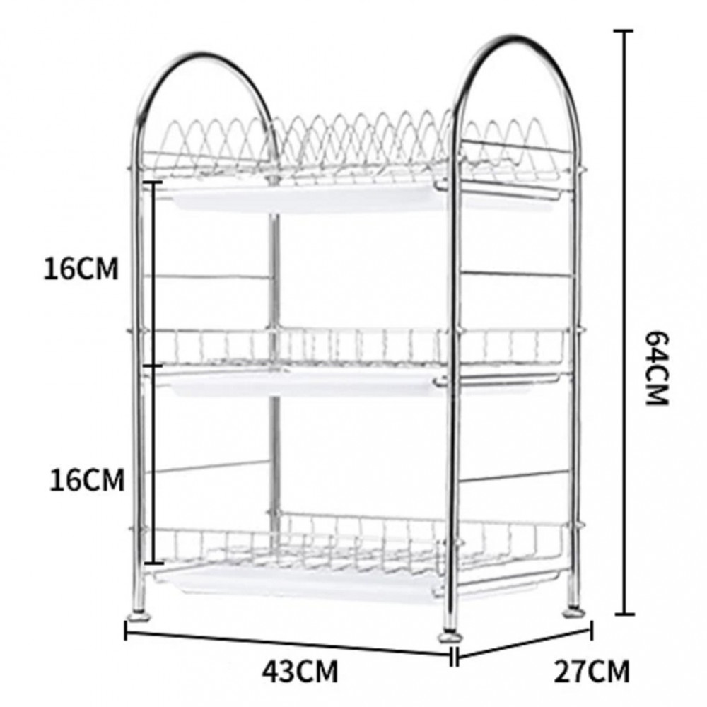 [HK112] 304 stainless steel 3 - Layer Multifunction Bowl Dish Rack ...