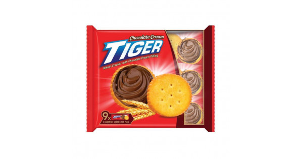 Tiger Wheat Cracker with Chocolate Cream Fillings (9x27g)