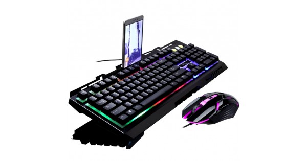 G700 RGB Gaming Keyboard with Mouse Combo Mechanical Feel Rainbow LED
