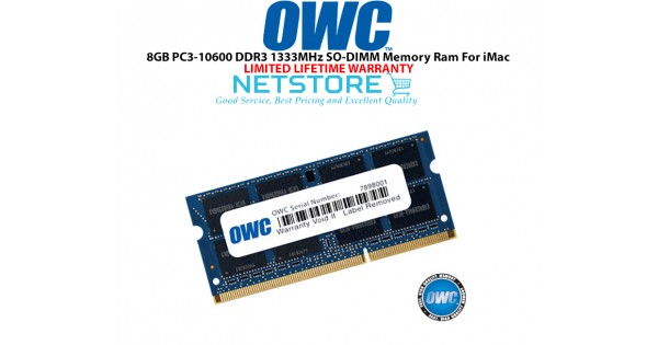 OWC 8GB PC3-10600 DDR3 1333MHz SO-DIMM 204 Pin CL9 Macbook Ram Memory ... OWC 8GB PC3-10600 DDR3 1333MHz SO-DIMM 204 Pin CL9 Macbook Ram Memory ...