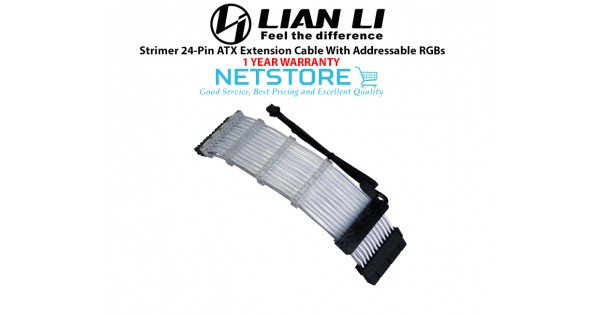 Lian Li Strimer 24-Pin ATX Extension Cable With Addressable RGBs