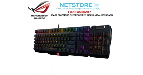 ASUS ROG MA01 CLAYMORE CHERRY MX BLUE / RED MECHANICAL GAMING KEYBOARD