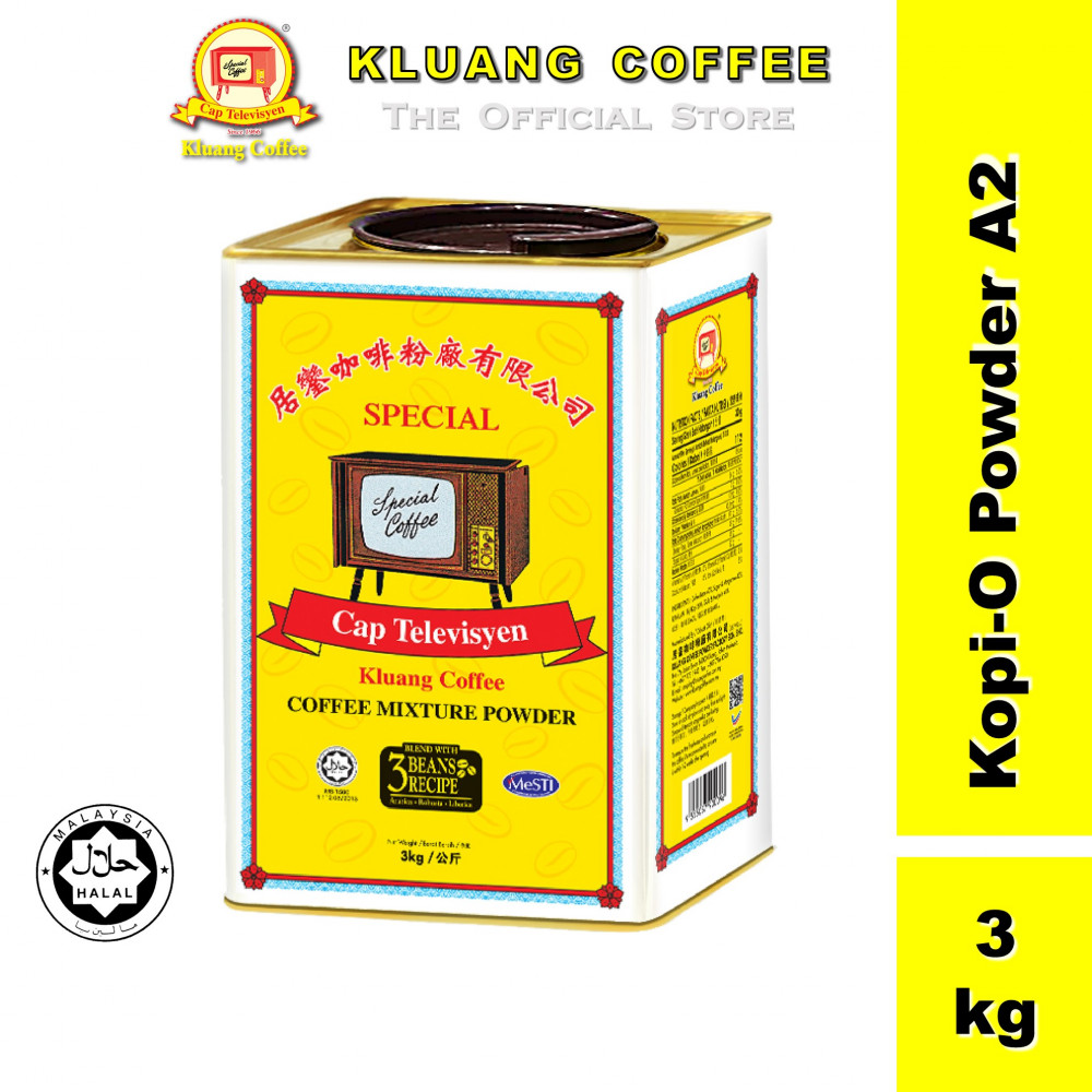 Kluang Coffee Cap Televisyen Kopitiam Kopi-O Powder Grade A2 (3kg x 1 ...