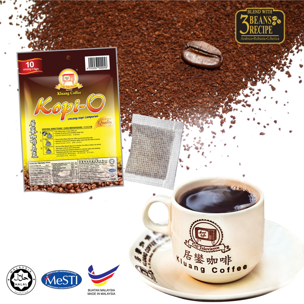 Kluang Coffee Cap Televisyen Kopi O Kosong (10 sachets x 1 pack) Kopi-O ...