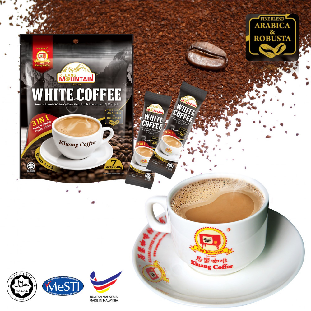 Kluang Mountain Cap Televisyen White Coffee 3 in 1 (7 sticks x 1 pack ...