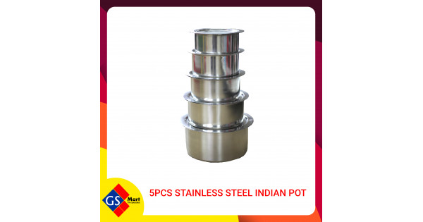 5pcs STAINLESS STEEL INDIAN POT