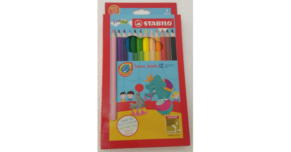 Stabilo Jumbo 12 Colour Pencil Short (1873J)