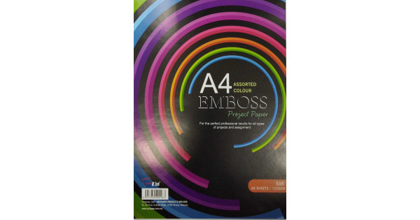 Uni Emboss Colour Project Paper 120gsm A4-48's (S98)