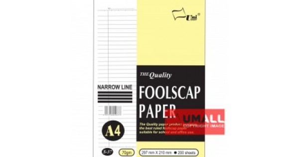 UNI FOOLSCAP PAPER N/L 70G A4-200'S (S-37)