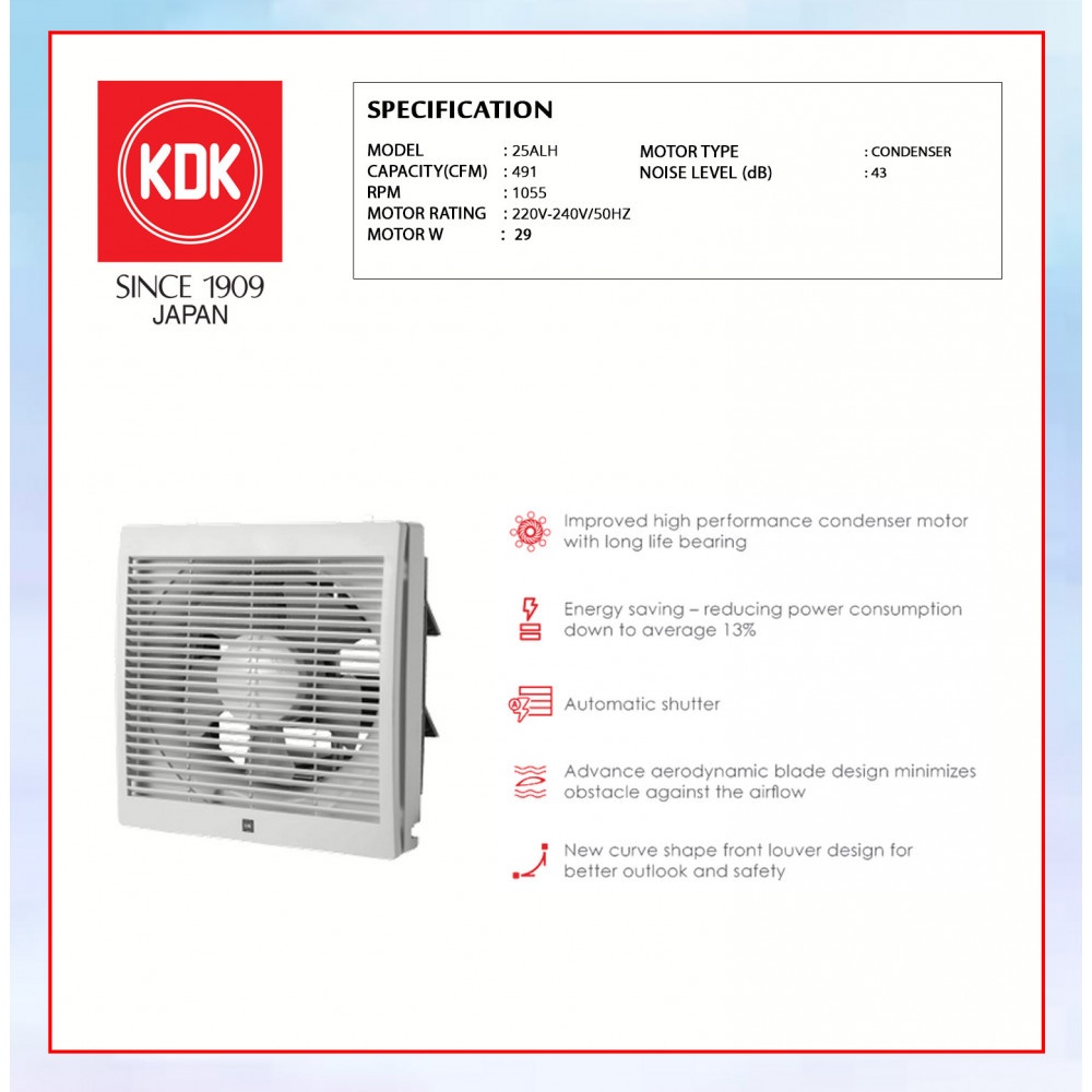 KDK WALL MOUNTED VENTILATING FAN (25cm/10") 25ALH #KIPAS GELAS#KIPAS ...