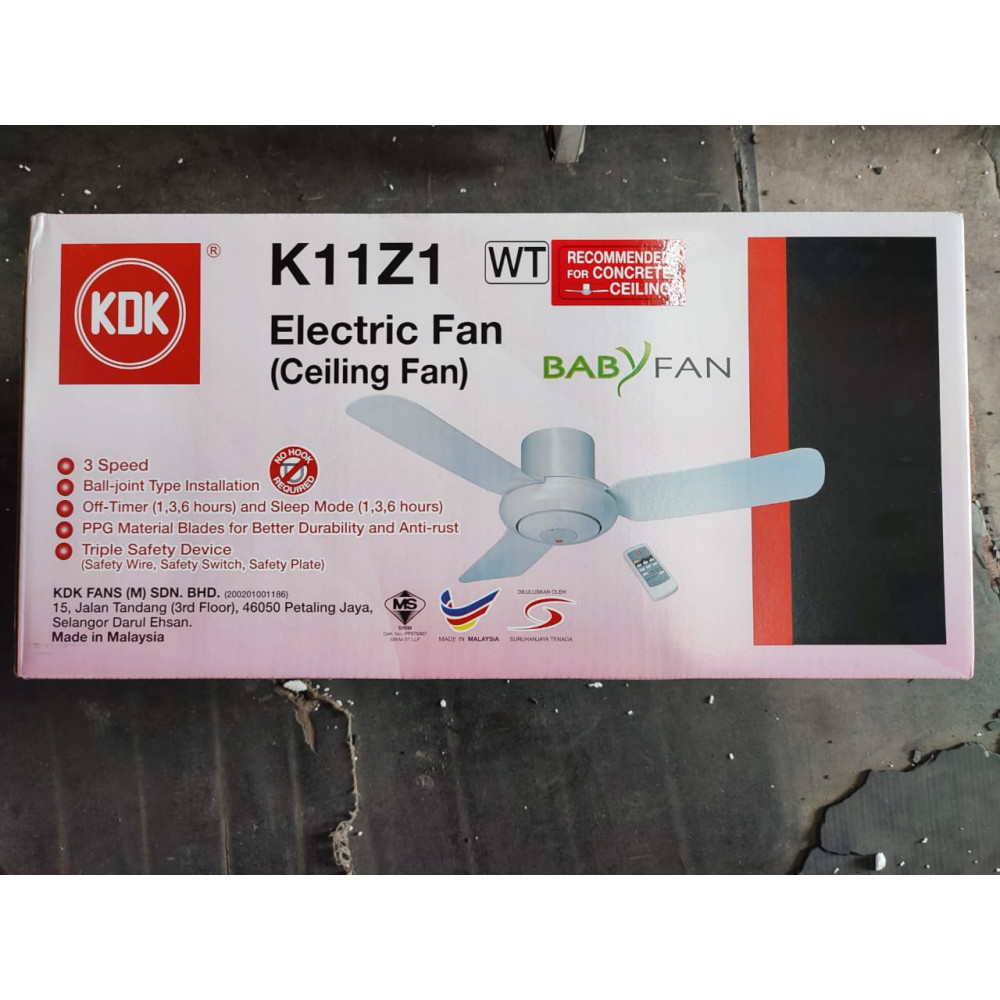 KDK BABY FAN SERIES (110cm/44") WHITE K11Z1 WT #KIPAS SILING#CEILING FAN#风扇