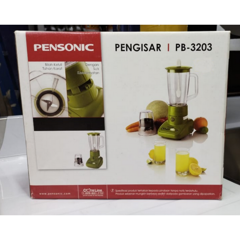 PENSONIC BLENDER WITH DRY JUG (GREEN) 1.0L PB-3203 #PENGISAR#搅拌机