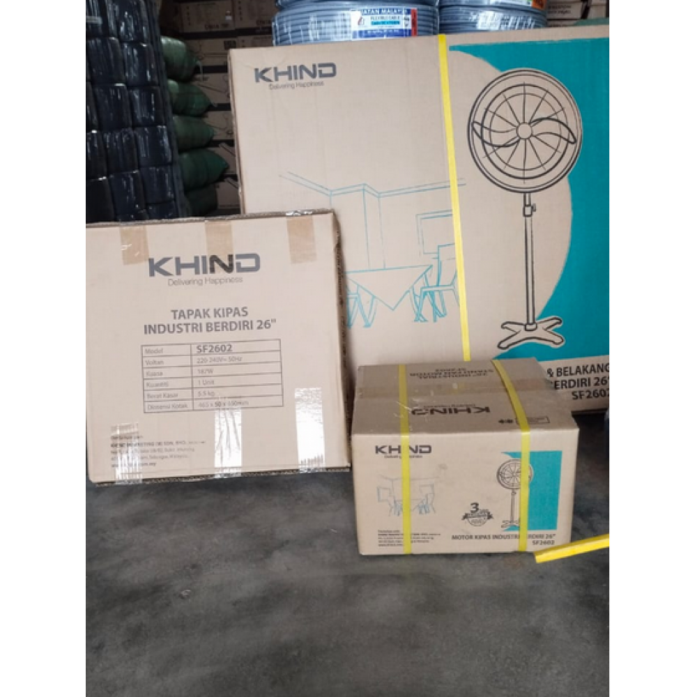 KHIND INDUSTRIAL STAND FAN (26") GREY SF2602 #KIPAS BERDIRI#立式风扇