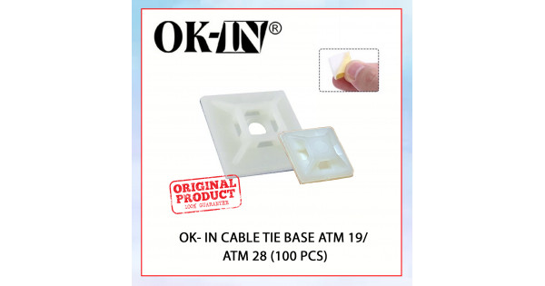 OK-IN CABLE TIE WIRE ZIP BASE ATM 19/ ATM 28 (100 PCS) #TAPAK PENGIKAT ...