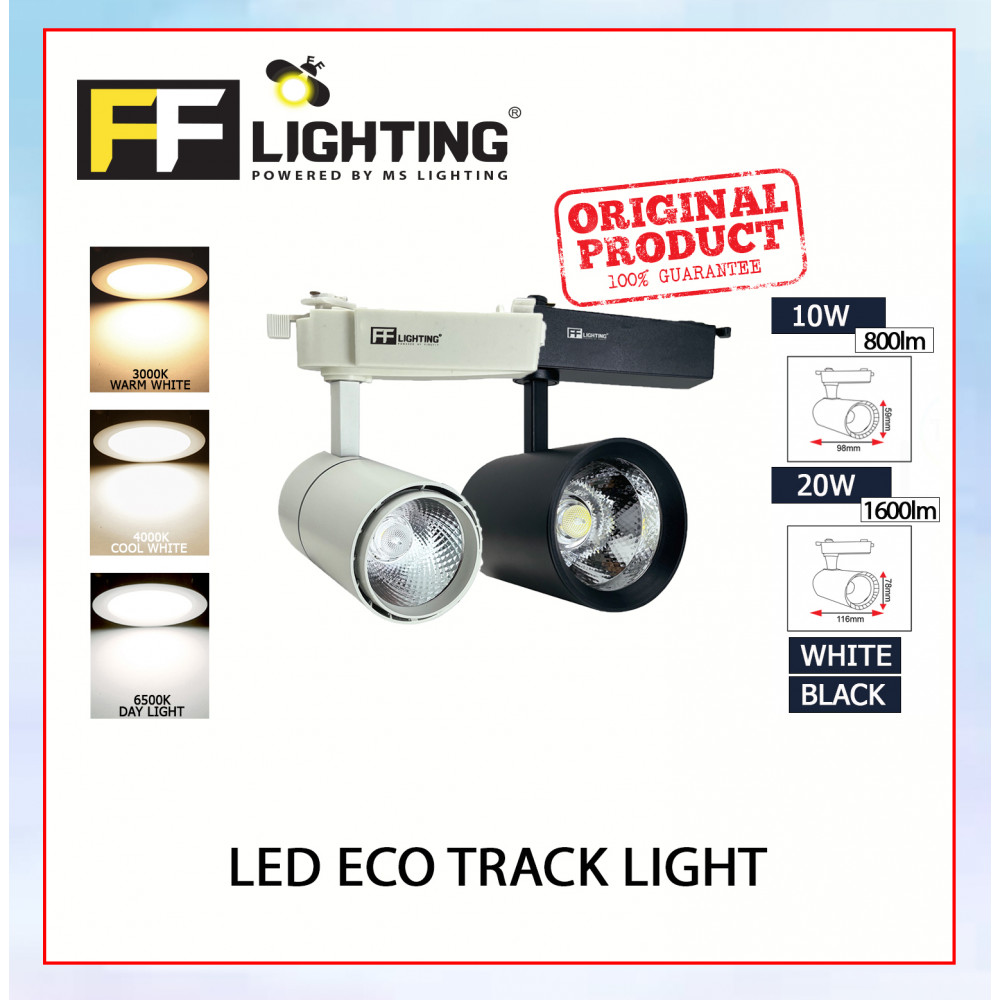 FFL Led Eco Track Light 10W/20W Black/White Day Light/Cool White/Warm ...