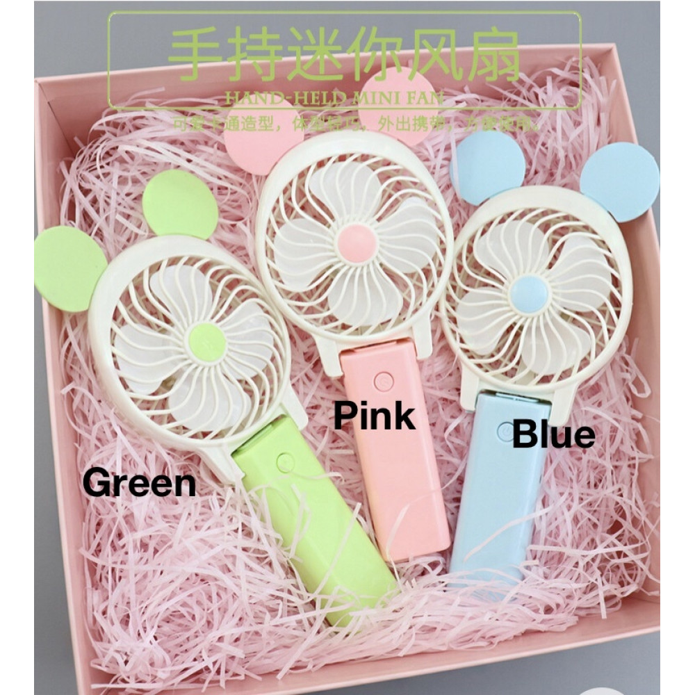 Mini Handy USB Folding Charging Fan Portable Cute Rabbit Mute Handheld ...