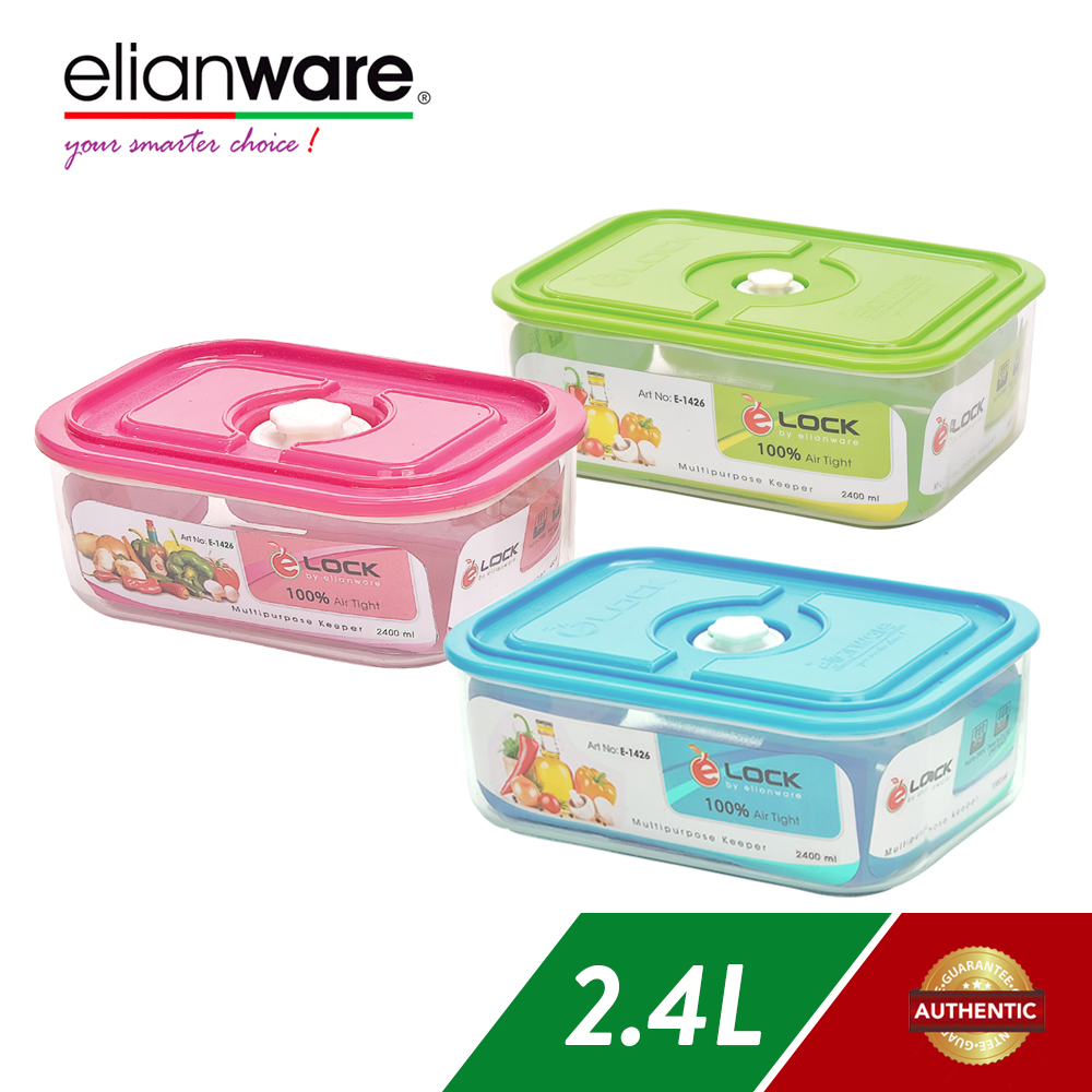 Elianware 2.4Ltr Airtight Glass Like Multipurpose Keeper x 1 Pcs