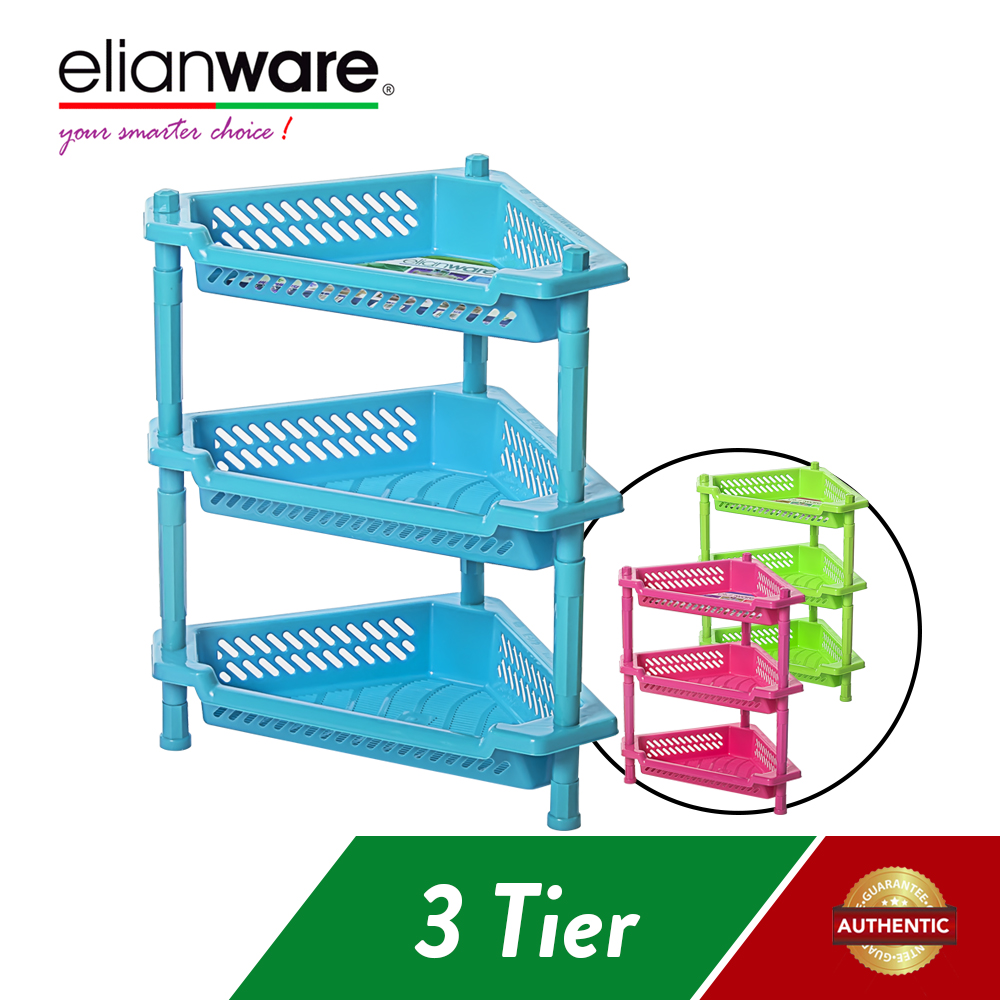 Elianware 3 Tier Kitchen Storage Racks Bathroom Shelves Book Shelving ...