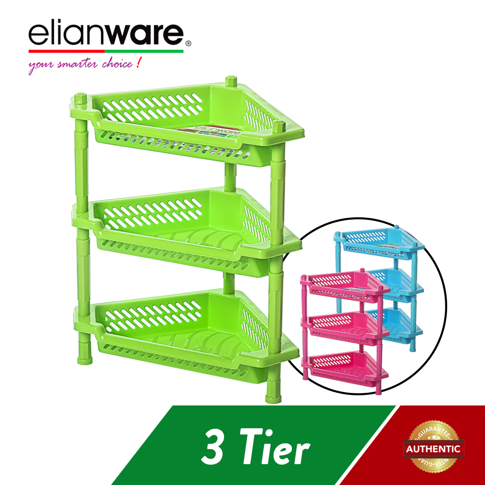 Elianware 3 Tier Kitchen Storage Racks Bathroom Shelves Book Shelving ...