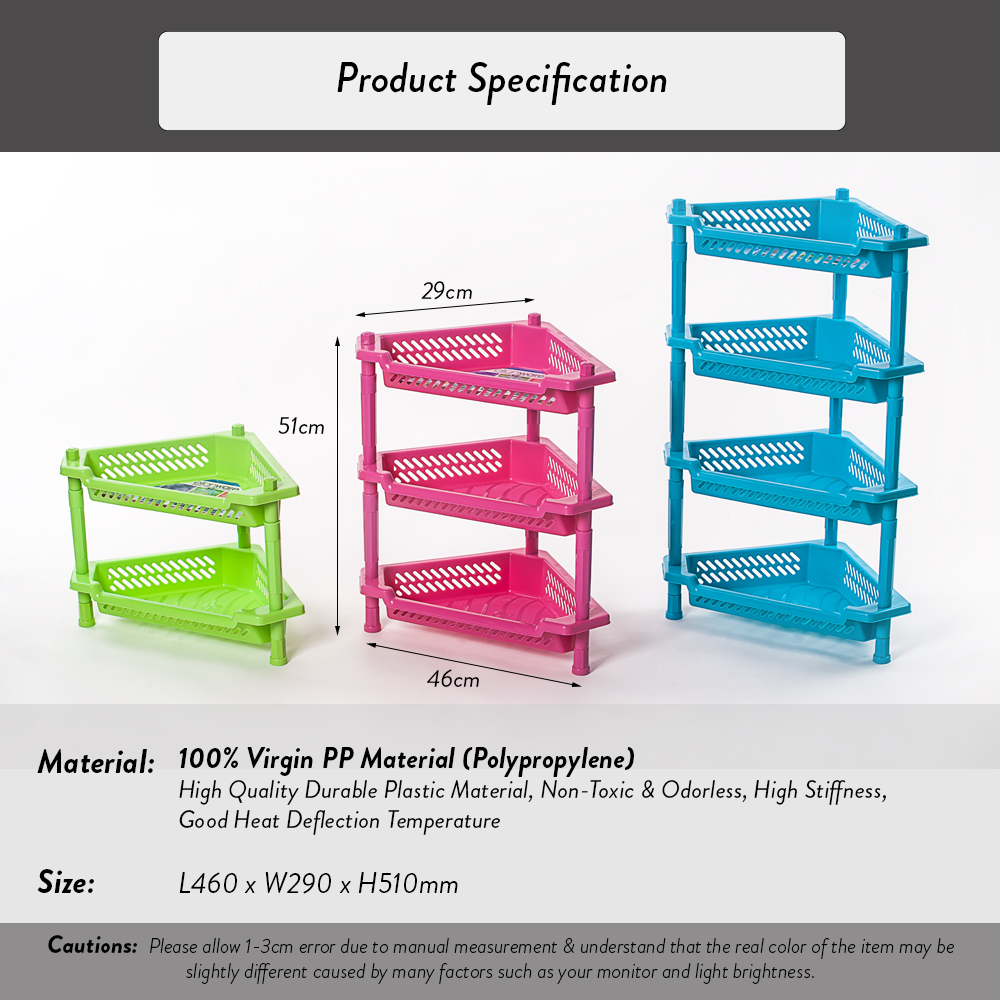 Elianware 3 Tier Kitchen Storage Racks Bathroom Shelves Book Shelving ...